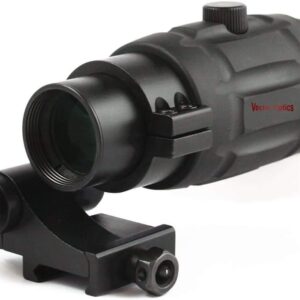 Vector Optics Rubber Armored 3X Magnifier Holographic Red Dot Sight Scope Flip to Side QD Weaver Mount Color Black