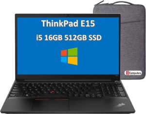 2021 lenovo thinkpad e15 15.6â€ fhd business laptop computer, 10th gen intel i5-10210u (up to 4.20ghz), 16gb ram, 512gb ssd, wifi hdmi win10 pro