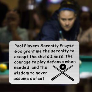 LQRI Billiards Gift Pool Player Gift Pool Players Serenity Prayer Wallet Card Pool Table Billard 8-Ball Wallet Card Insert Gift for Billiards Player Billiard Coach (w-Pool players)