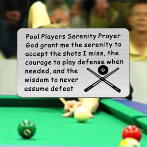 LQRI Billiards Gift Pool Player Gift Pool Players Serenity Prayer Wallet Card Pool Table Billard 8-Ball Wallet Card Insert Gift for Billiards Player Billiard Coach (w-Pool players)