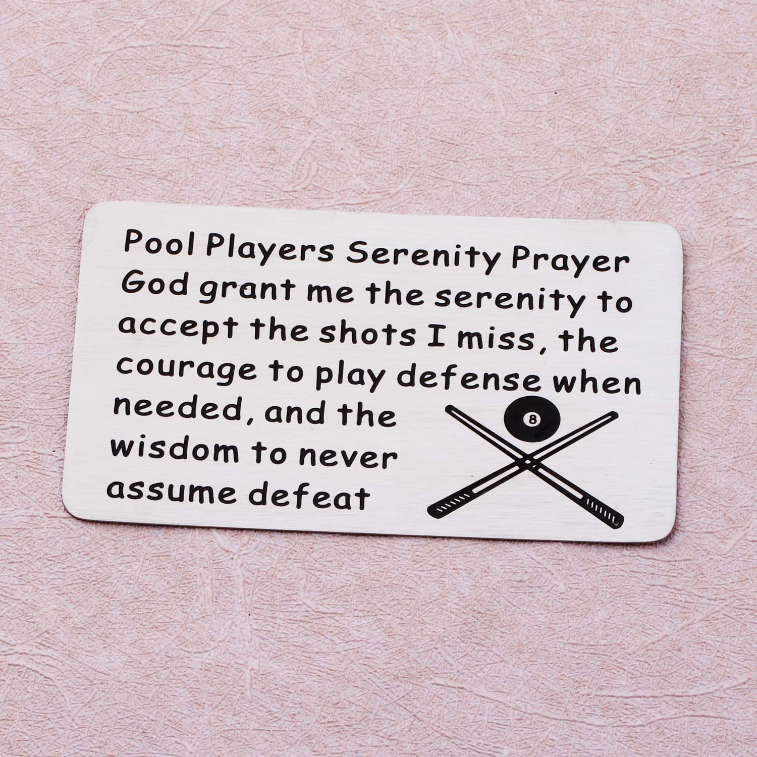 LQRI Billiards Gift Pool Player Gift Pool Players Serenity Prayer Wallet Card Pool Table Billard 8-Ball Wallet Card Insert Gift for Billiards Player Billiard Coach (w-Pool players)