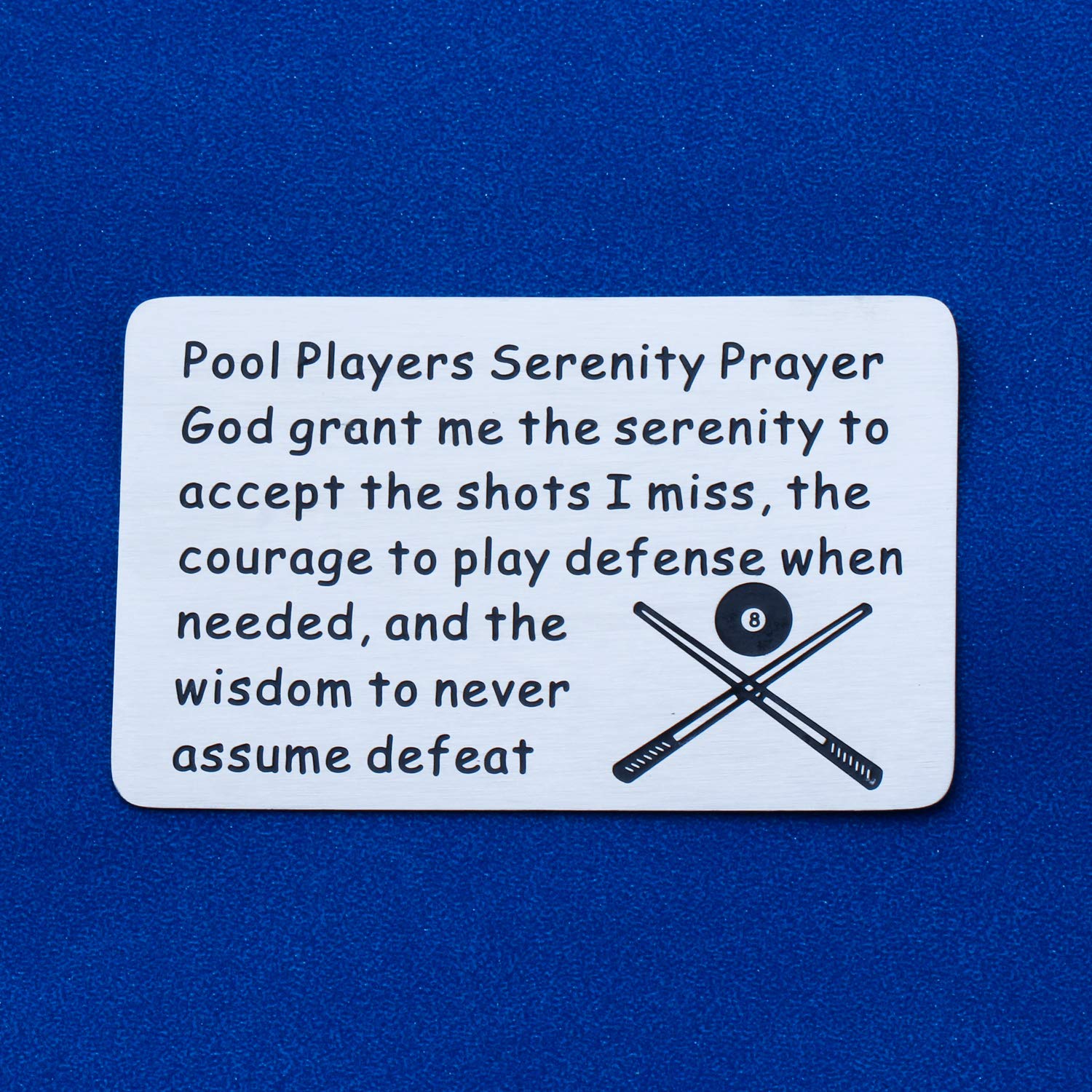 LQRI Billiards Gift Pool Player Gift Pool Players Serenity Prayer Wallet Card Pool Table Billard 8-Ball Wallet Card Insert Gift for Billiards Player Billiard Coach (w-Pool players)