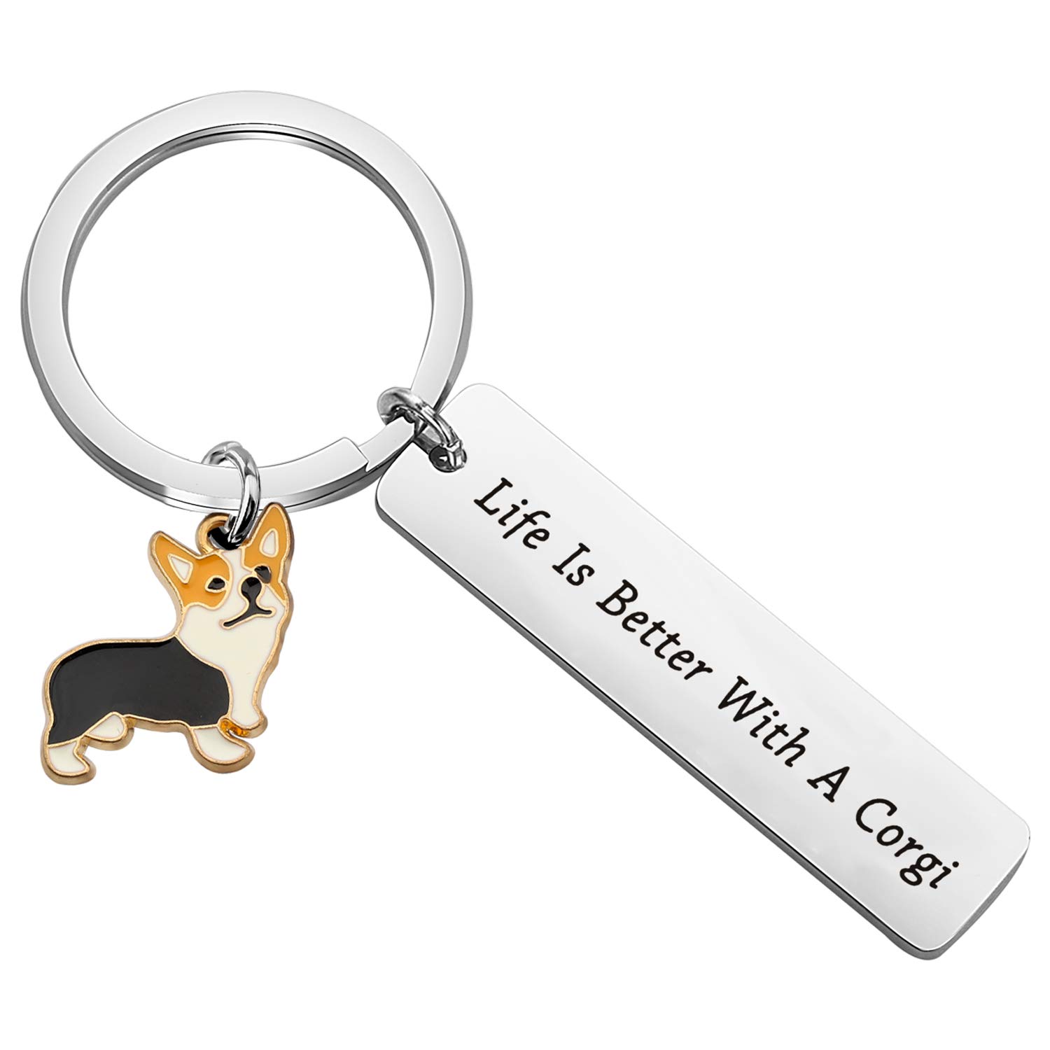 LQRI Corgi Dog Keychain Corgi Lover Gift Life is Better with A Corgi Keychain Pet Owner Corgi Gift Corgi Mom Dad