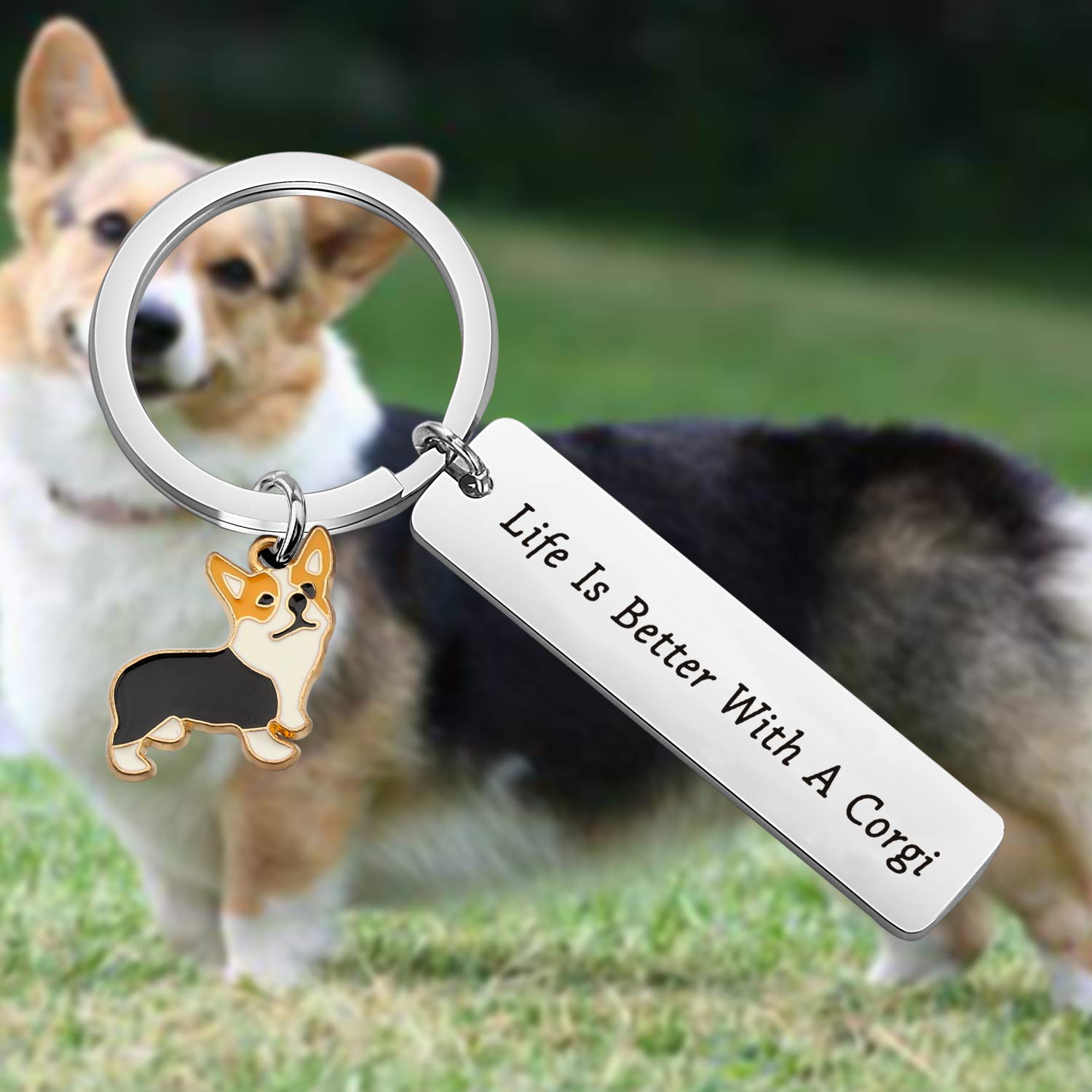 LQRI Corgi Dog Keychain Corgi Lover Gift Life is Better with A Corgi Keychain Pet Owner Corgi Gift Corgi Mom Dad