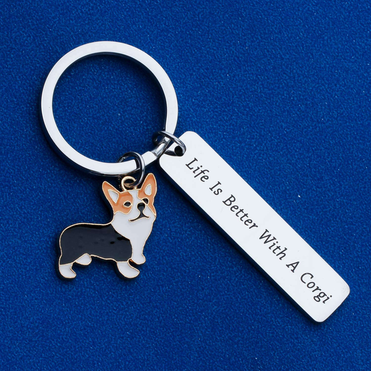 LQRI Corgi Dog Keychain Corgi Lover Gift Life is Better with A Corgi Keychain Pet Owner Corgi Gift Corgi Mom Dad