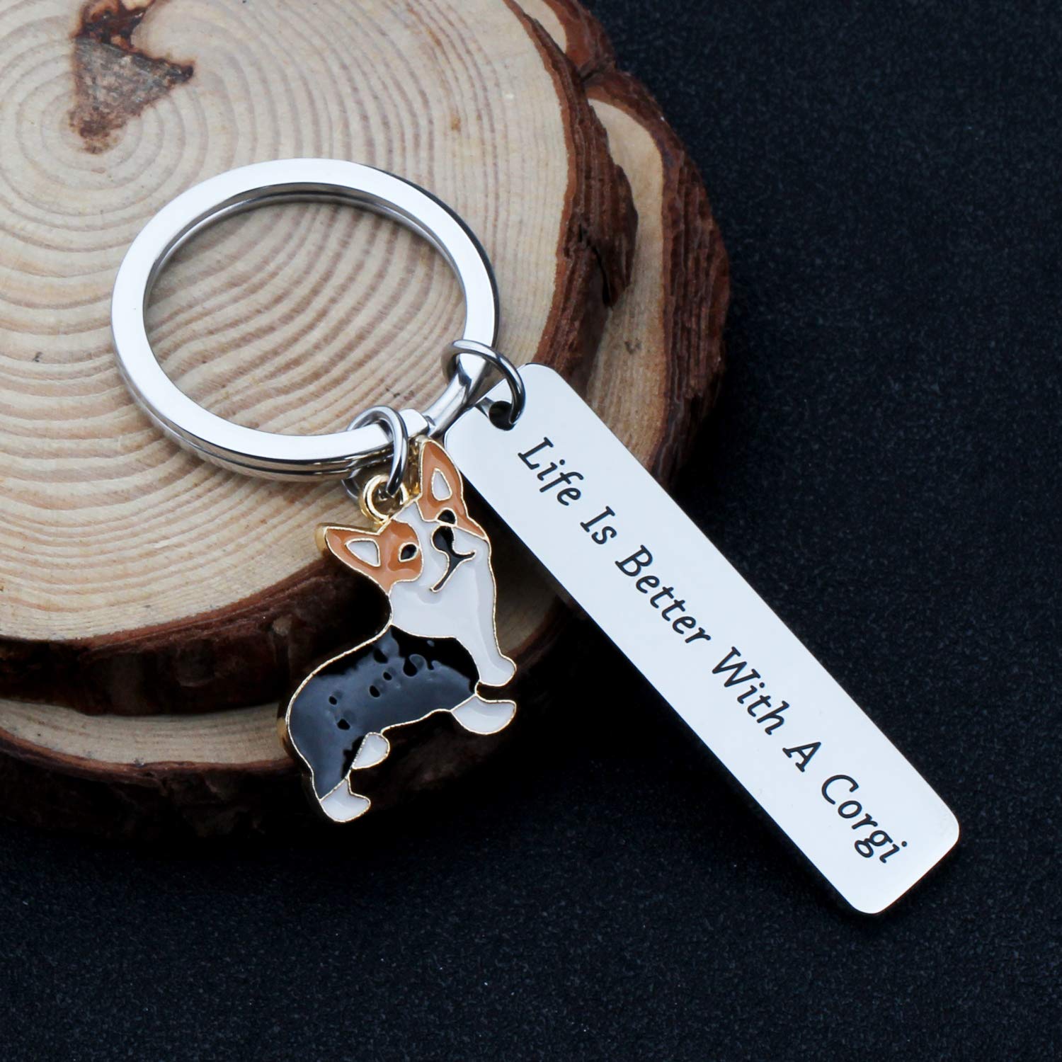 LQRI Corgi Dog Keychain Corgi Lover Gift Life is Better with A Corgi Keychain Pet Owner Corgi Gift Corgi Mom Dad