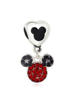 labenie red mouse with black ears charm bead