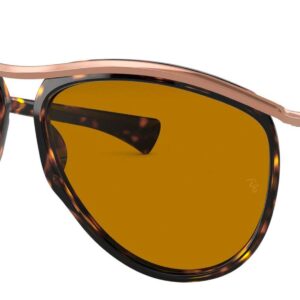 Ray-Ban RB2219 Olympian Aviator Sunglasses, Havana/B-15 Brown, 59 mm