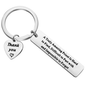 lqri catholic priest gift priest appreciation gift a truly amazing priest is hard to find and impossible to forget keychain gift for priest leaving gift