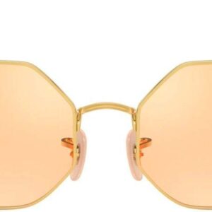 Ray-Ban Rb1972 Octagon Evolve Polarized Sunglasses, Gold/Photochromic Orange Mirrored Gold, 54 mm