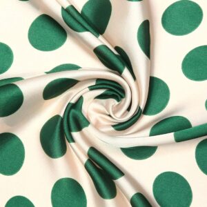 Allegra K 70cm Polka Dots Square Scarf Neck Scarves Kerchief Neckerchief Headband for Women 70 * 70cm/ 27.56 * 27.56 inches(L*W) Green