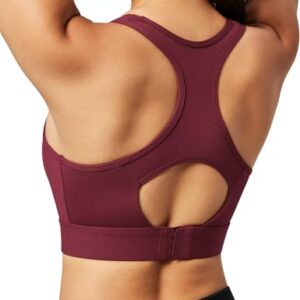 Ewedoos High Impact Sports Bras for Women High Support Push up Sports Bra Racerback Sports Bras Workout Bra Running Bra Maroon