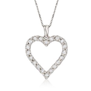 ross-simons 0.30 ct. t.w. diamond heart pendant necklace