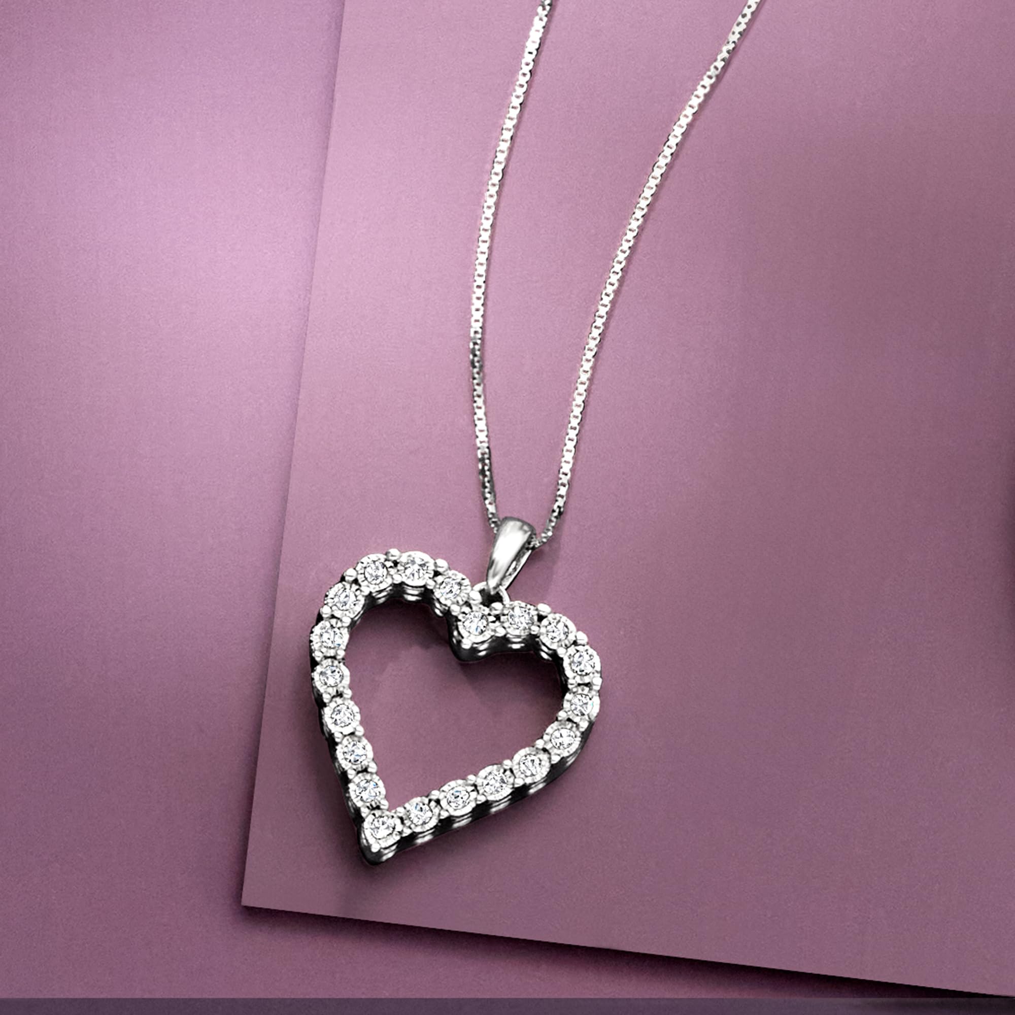 Ross-Simons 0.30 ct. t.w. Diamond Heart Pendant Necklace