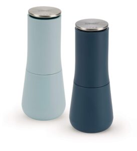 joseph joseph milltop non-spill salt & pepper mill set-editions (sky), regular