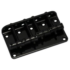 Metallor 4 string Bass Bridge Hard Tail Fixed Top Load Bridge Compatible with Jazz Bass Precision Bass Guitar Black.