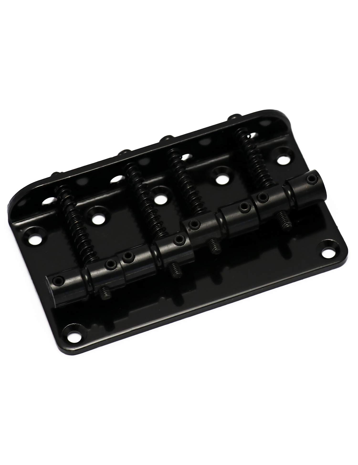 Metallor 4 string Bass Bridge Hard Tail Fixed Top Load Bridge Compatible with Jazz Bass Precision Bass Guitar Black.