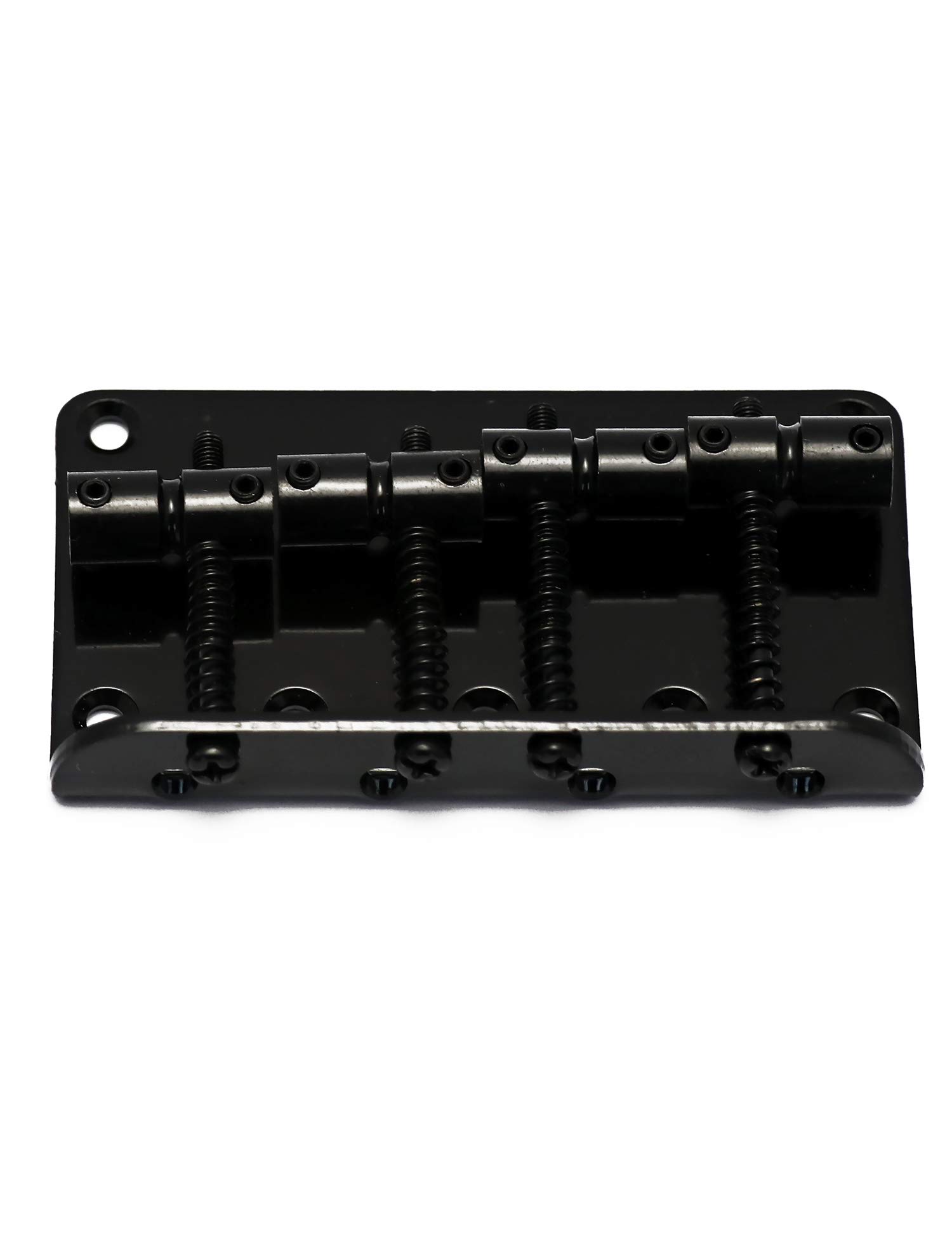 Metallor 4 string Bass Bridge Hard Tail Fixed Top Load Bridge Compatible with Jazz Bass Precision Bass Guitar Black.