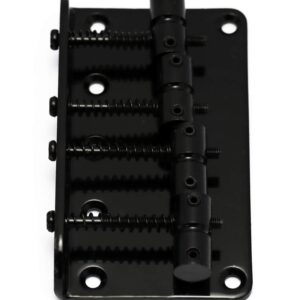 Metallor 4 string Bass Bridge Hard Tail Fixed Top Load Bridge Compatible with Jazz Bass Precision Bass Guitar Black.