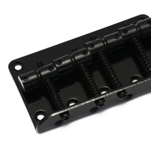 Metallor 4 string Bass Bridge Hard Tail Fixed Top Load Bridge Compatible with Jazz Bass Precision Bass Guitar Black.