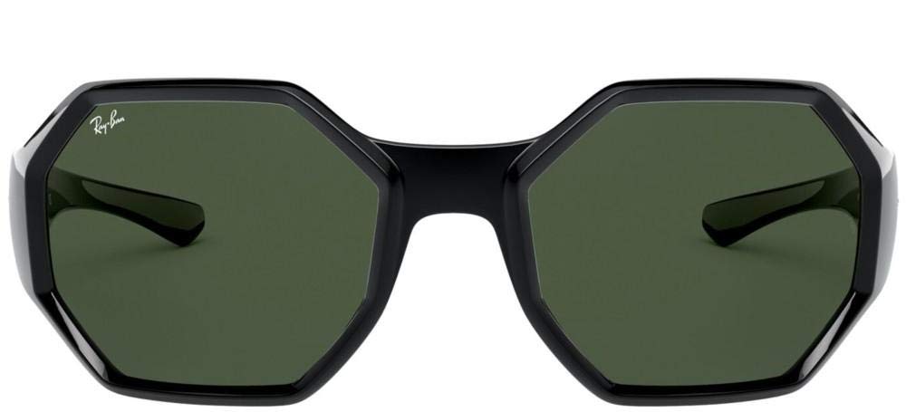 Ray-Ban Rb4337 Square Sunglasses, Black/Dark Green, 59 mm