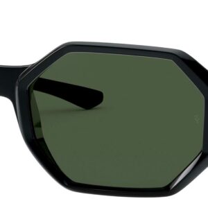 Ray-Ban Rb4337 Square Sunglasses, Black/Dark Green, 59 mm