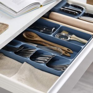 Joseph Joseph DrawerStore Kitchen Drawer Organizer Tray for Cutlery Utensils and Gadgets, One-size, Blue