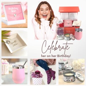 Happy Birthday Gifts for Women – Woman Gift Basket Set, Bday Box, Unique Friendship Care Package, Female Presents, Surprise Delivery Boxes - Fun Ideas for Her, Mom, Daughter, Sister, Wife, Friend