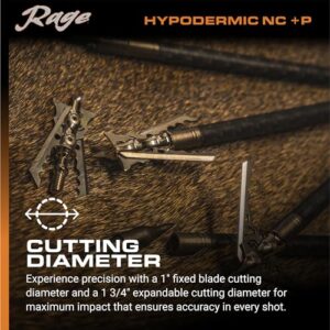 RAGE unisex adult Nc +P 100gr Hunting Arrow Broadhead, Silver, 100 Gra US