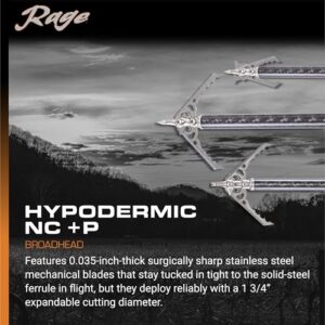 RAGE unisex adult Nc +P 100gr Hunting Arrow Broadhead, Silver, 100 Gra US