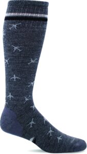 sockwell men's in flight moderate graduated compression sock, charcoal - m/l