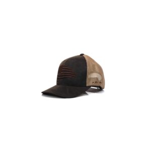 ARIAT Men's Embroidered Flag Snapback Cap, Brown