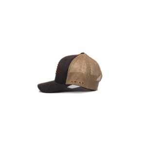 ARIAT Men's Embroidered Flag Snapback Cap, Brown