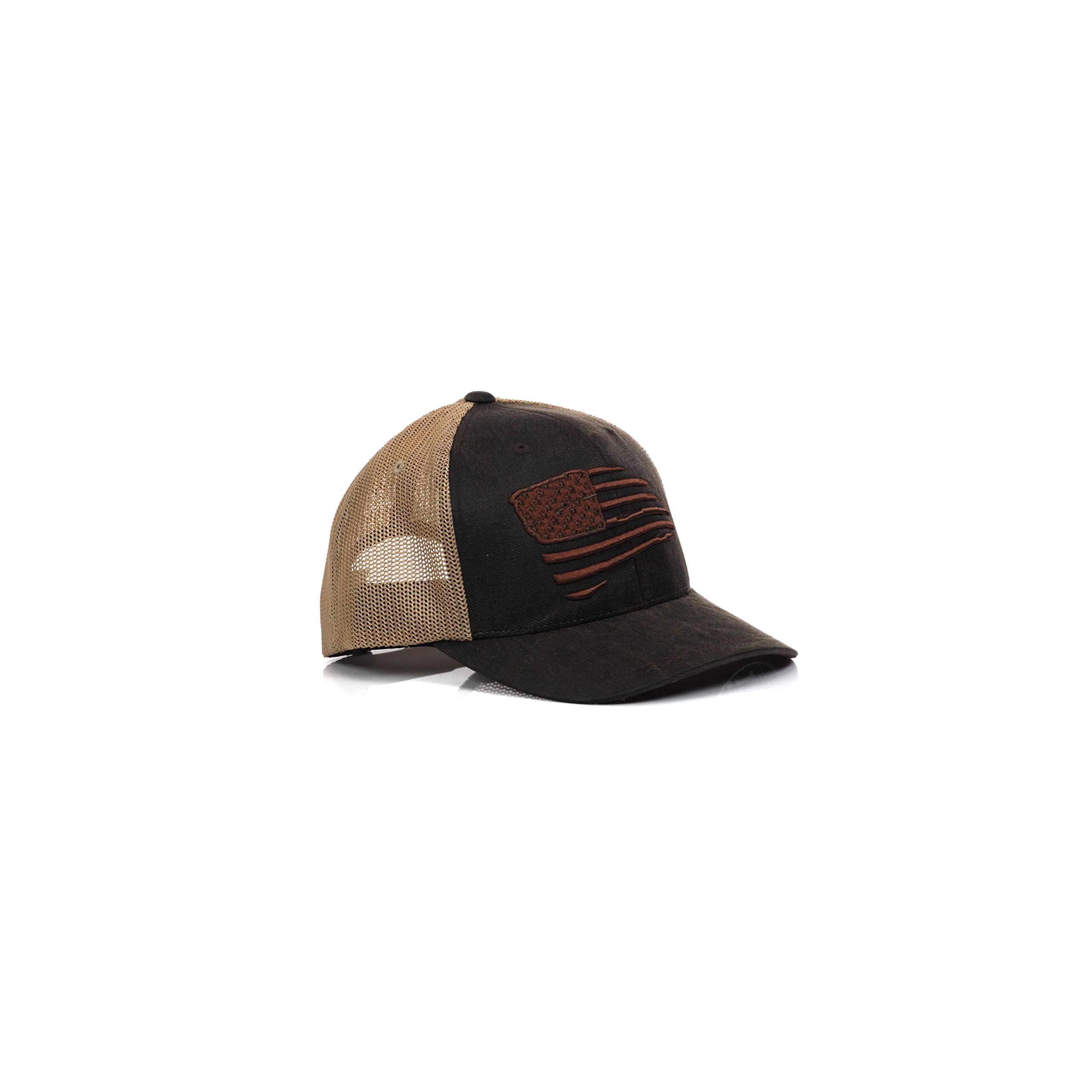 ARIAT Men's Embroidered Flag Snapback Cap, Brown