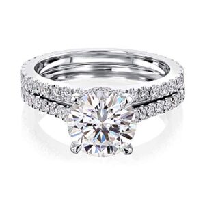 kobelli 2ct round forever one moissanite fancy hidden halo set - white-gold / 6.5