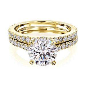 Kobelli 2ct Round Forever One Moissanite Fancy Hidden Halo Set - white-gold / 6.5