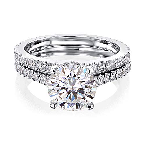 Kobelli 2ct Round Forever One Moissanite Fancy Hidden Halo Set - white-gold / 6.5