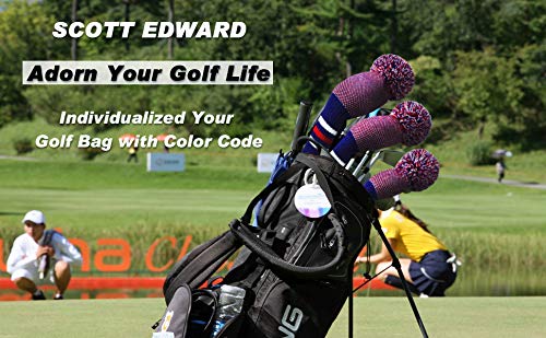 Scott Edward Golf Headcovers for Woods Set of 3 Fits Well Driver(460cc) Fairway Wood and Hybrid(UT) The Perfect Change for Golf Bag