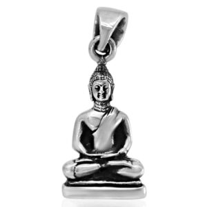 vy jewelry buddha - solid 925 sterling silver pendant - made in thailand