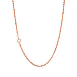 nuragold 10k rose gold 1.5mm rope chain diamond cut womens dainty pendant necklace, 14" 16" 18" 20" 22" 24" 26"