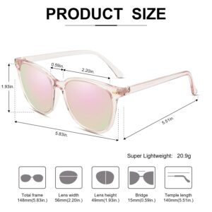 Myiaur Polarized Sunglasses for Women, Square Mirrored Trendy Shades with UV Protection Reduce Glare Sun Glasses