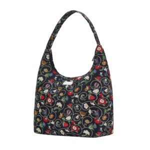 Signare Tapestry Hobo Shoulder bag Slouch Purse For Women with Jacobean Dream Design (HOBO-JACOB)