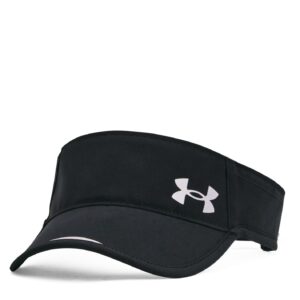 under armour launch run visor, black (001)/reflective, one size fits most