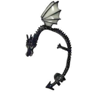 black dragon ear wrap earrings for women piercing men gothic punk dragon cuff glowing stud earring fashion