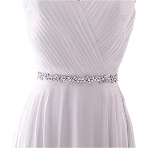 hongmei thin bridal belt rhinestone wedding belt bridesmaid sash women dress accessories(white)