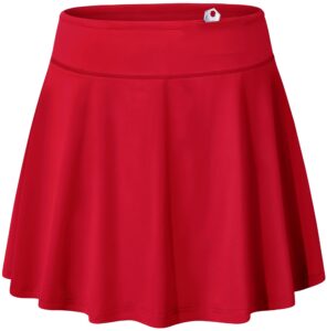 blevonh casual skirts for women,red tennis skirt ladies elastic waist comfortable active skorts with pocket womens golf apparel m