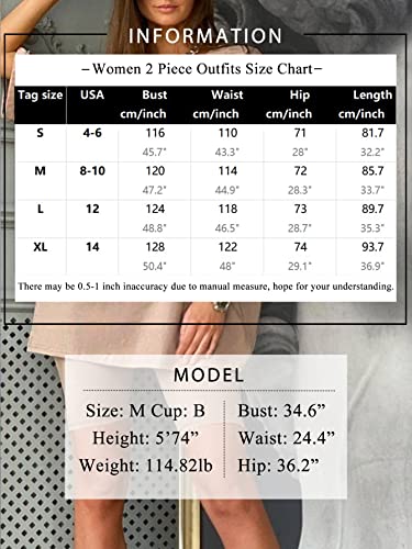 Glamaker Women 2 Piece Outfit sets Casual Oversized T-Shirt Tops Biker Shorts Workout Sport s Tracksuit Khaki Medium