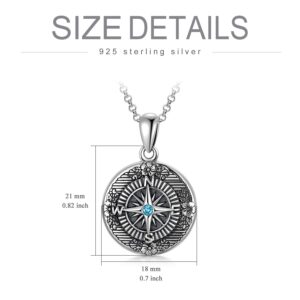 AOBOCO Graduation Gifts for Her, 925 Sterling Silver Compass Locket Necklace That Holds Pictures, Enjoy the Journey, Student Gifts for College High School University