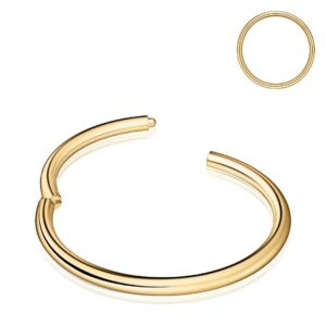 m mooham nose rings for women, 20g gold hoop earring surgical steel hypoallergenic hinged small nose ring 20 gauge 8mm septum lip ring cartilage hoop earring conch piercing jewelry