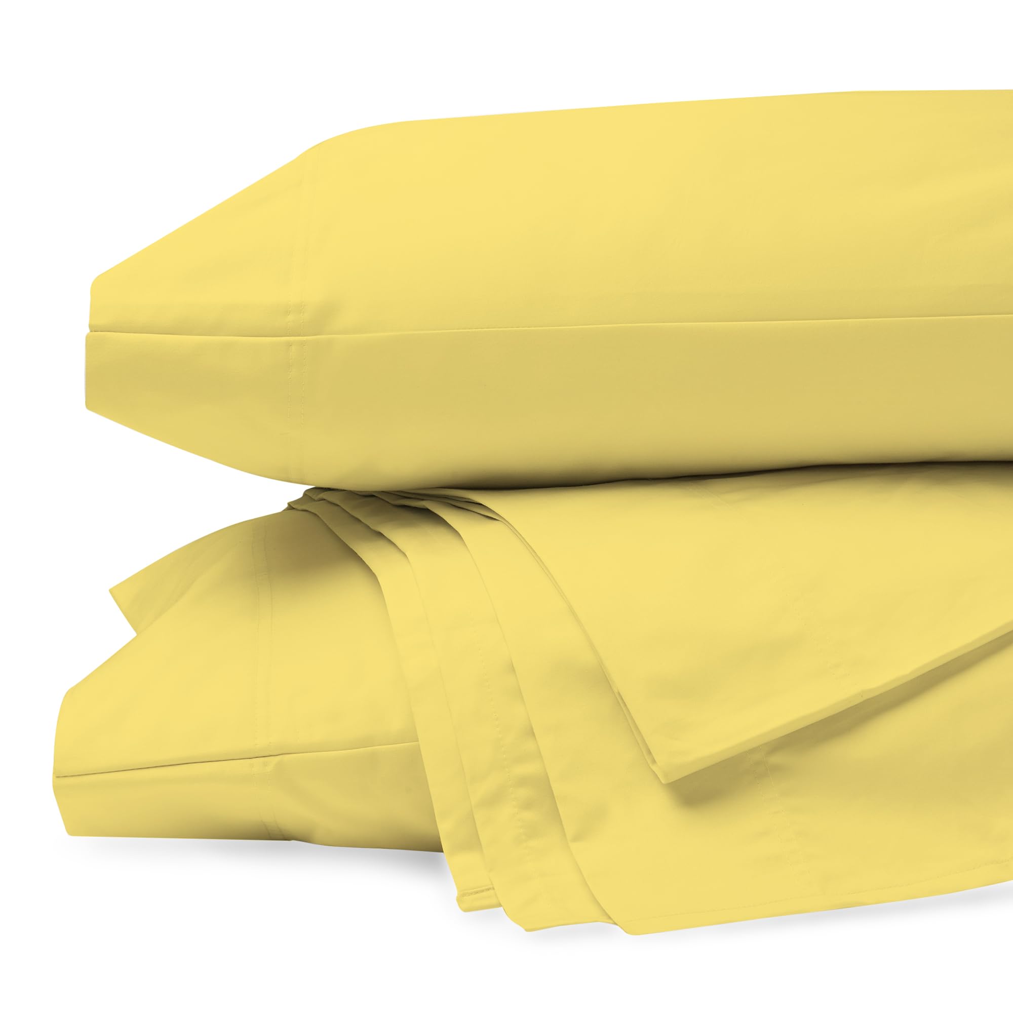 Purity Home 100% Cotton Lemon Sheets for Queen Bed, 400TC Percale Sheets, Queen Bed Sheet Set, Cooling Bed Sheets, Hotel Luxury Deep Pocket Cotton Sheets for Gifting